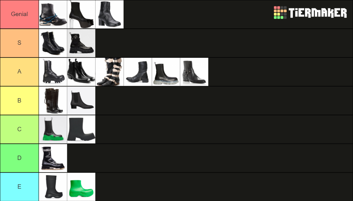 Iconic designer boots Tier List (Community Rankings) - TierMaker