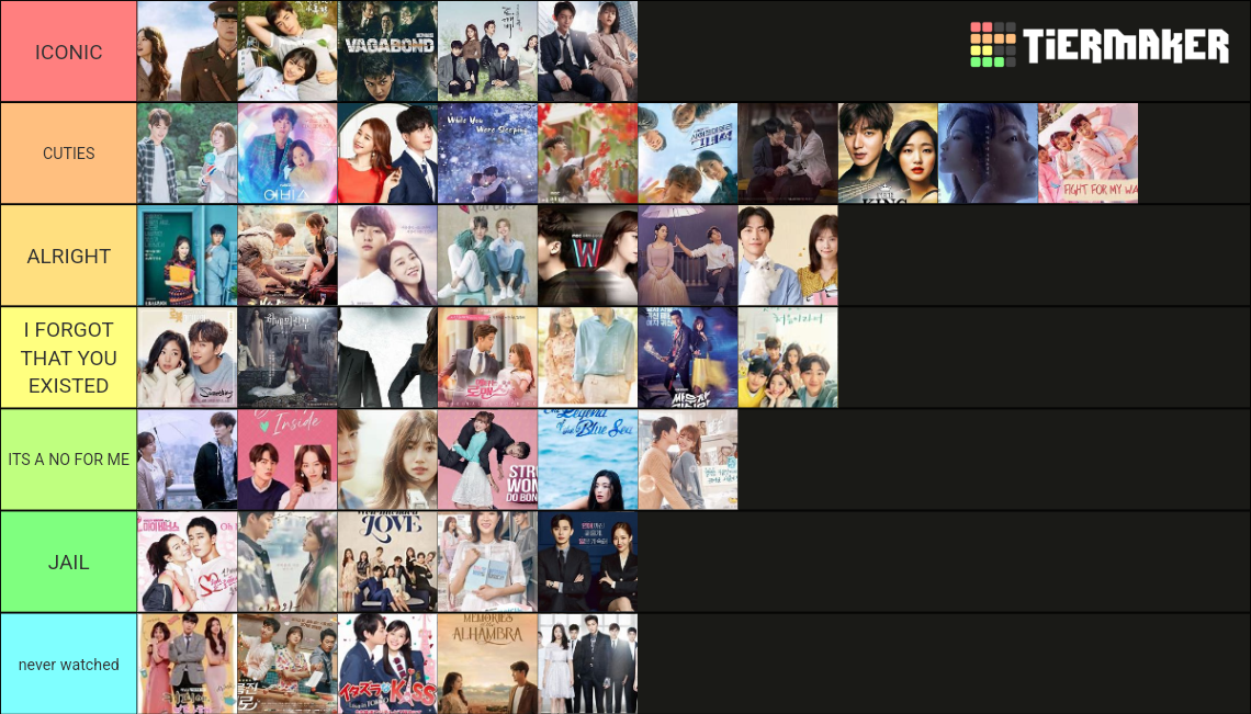 BEST KOREAN DRAMA Tier List (Community Rankings) - TierMaker