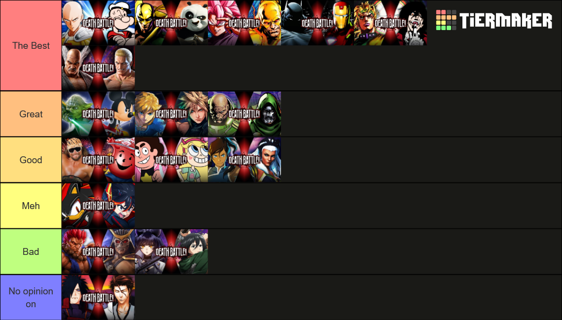 Death Battle Season 8 Rankings Tier List (Community Rankings) - TierMaker