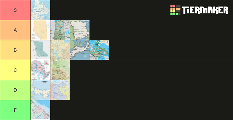 Canada Provinces and Territories Tier List (Community Rankings) - TierMaker