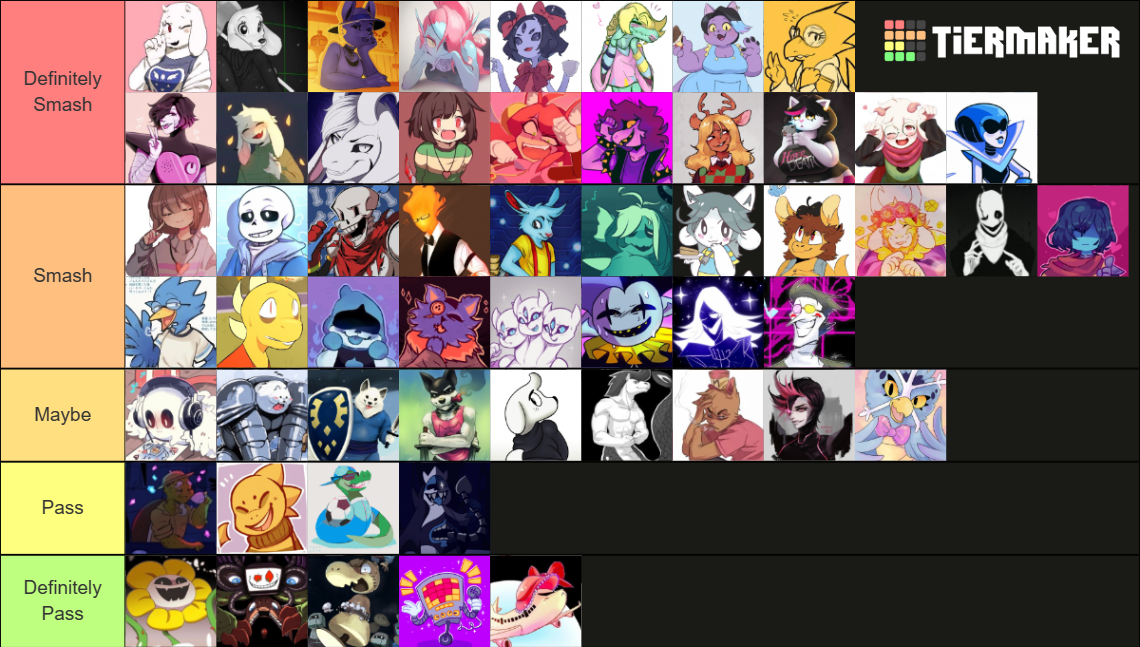 Undertale & Deltarune Smash or Pass Tier List (Community Rankings ...