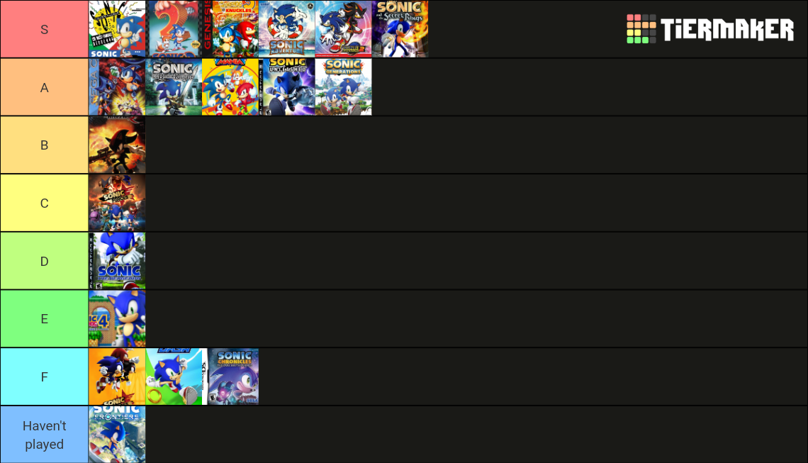 Sonic games Tier List (Community Rankings) - TierMaker