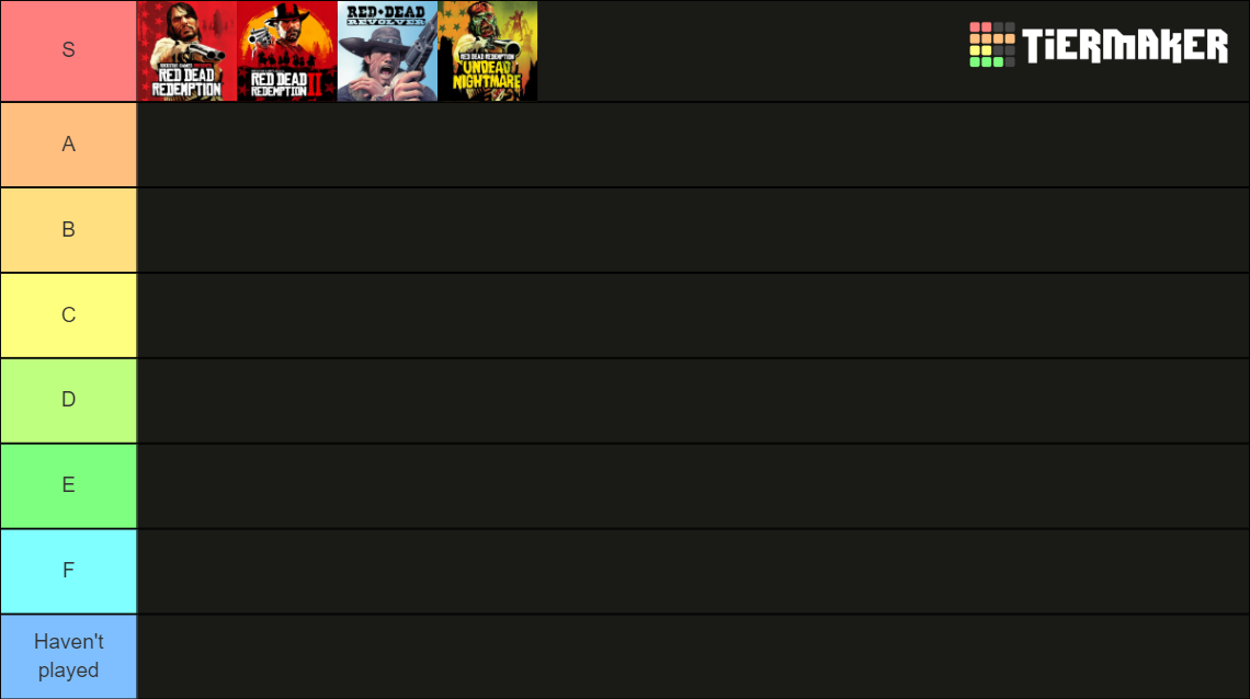 Red Dead Series Tier List (Community Rankings) - TierMaker