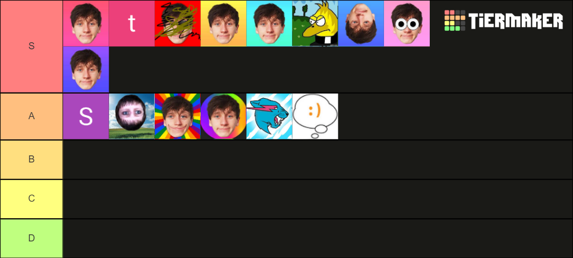 Jacksucksatlife channels Tier List (Community Rankings) - TierMaker