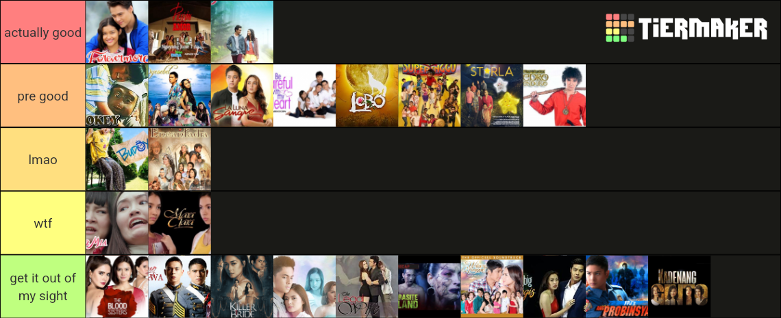 filipino teleserye Tier List (Community Rankings) - TierMaker