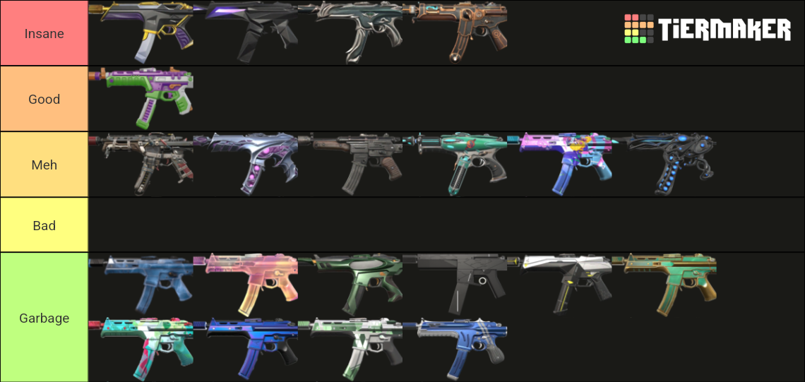 Valorant Spectre Skin Tierlist Tier List (Community Rankings) - TierMaker