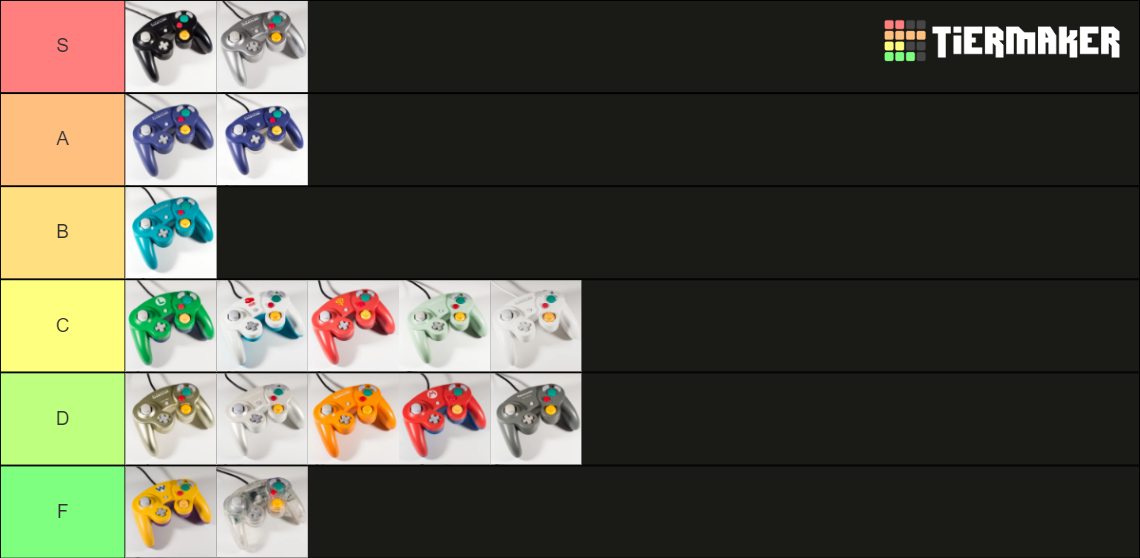 Gamecube Controller Color Tier List (Community Rankings) - TierMaker
