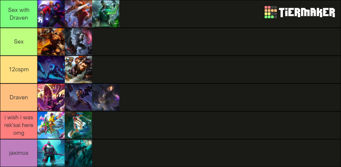 best Draven skins Tier List (Community Rankings) - TierMaker
