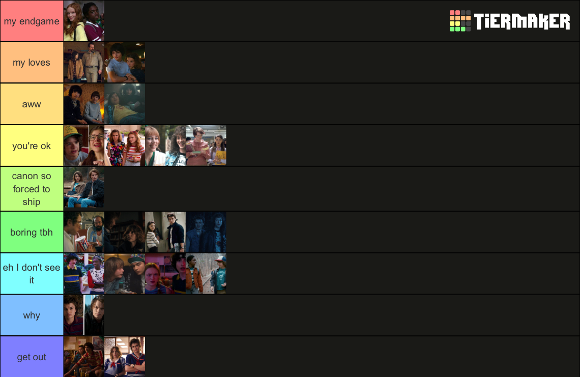 rank stranger things ships Tier List (Community Rankings) - TierMaker