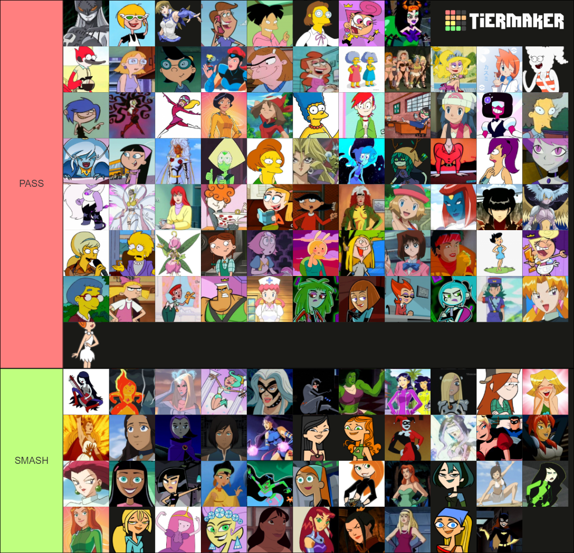 Cartoon Waifus Tier List (Community Rankings) - TierMaker