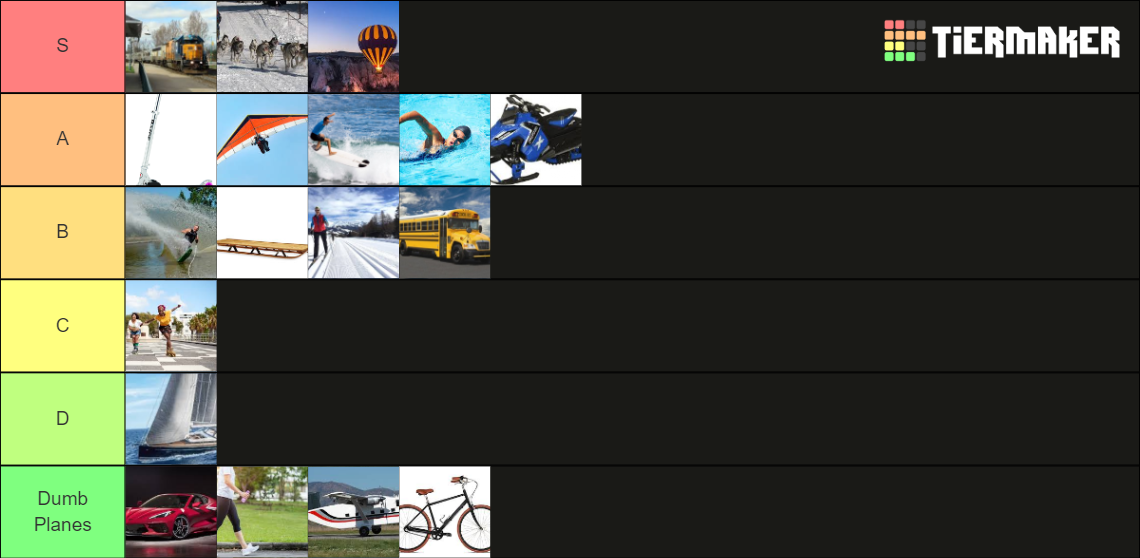 Modes of Transportation Tier List (Community Rankings) - TierMaker