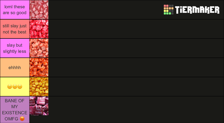 starburst flavor ranking but all the flavors Tier List (Community ...