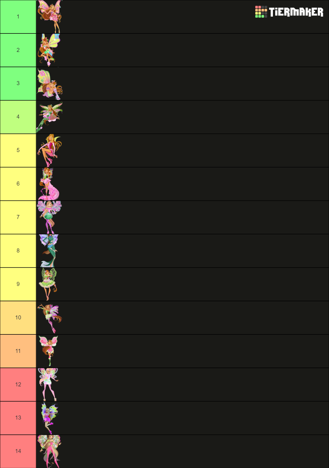winx flora all transformations Tier List (Community Rankings) - TierMaker