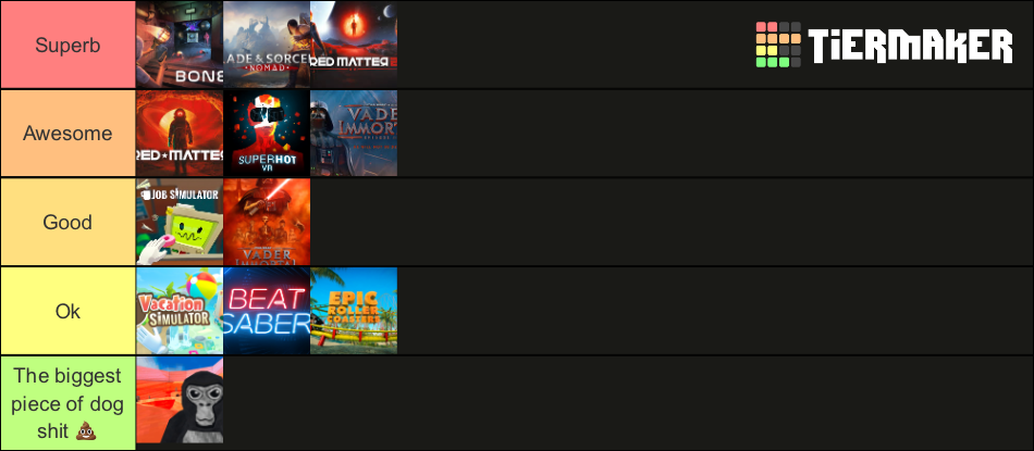 Vr games Tier List (Community Rankings) - TierMaker