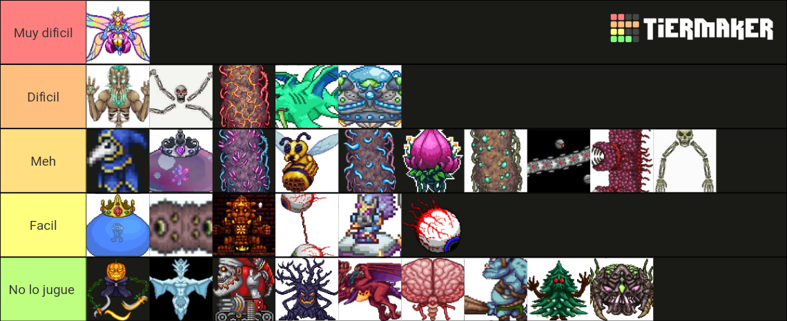 Mejores Jefes De Terraria Tier List (Community Rankings) - TierMaker