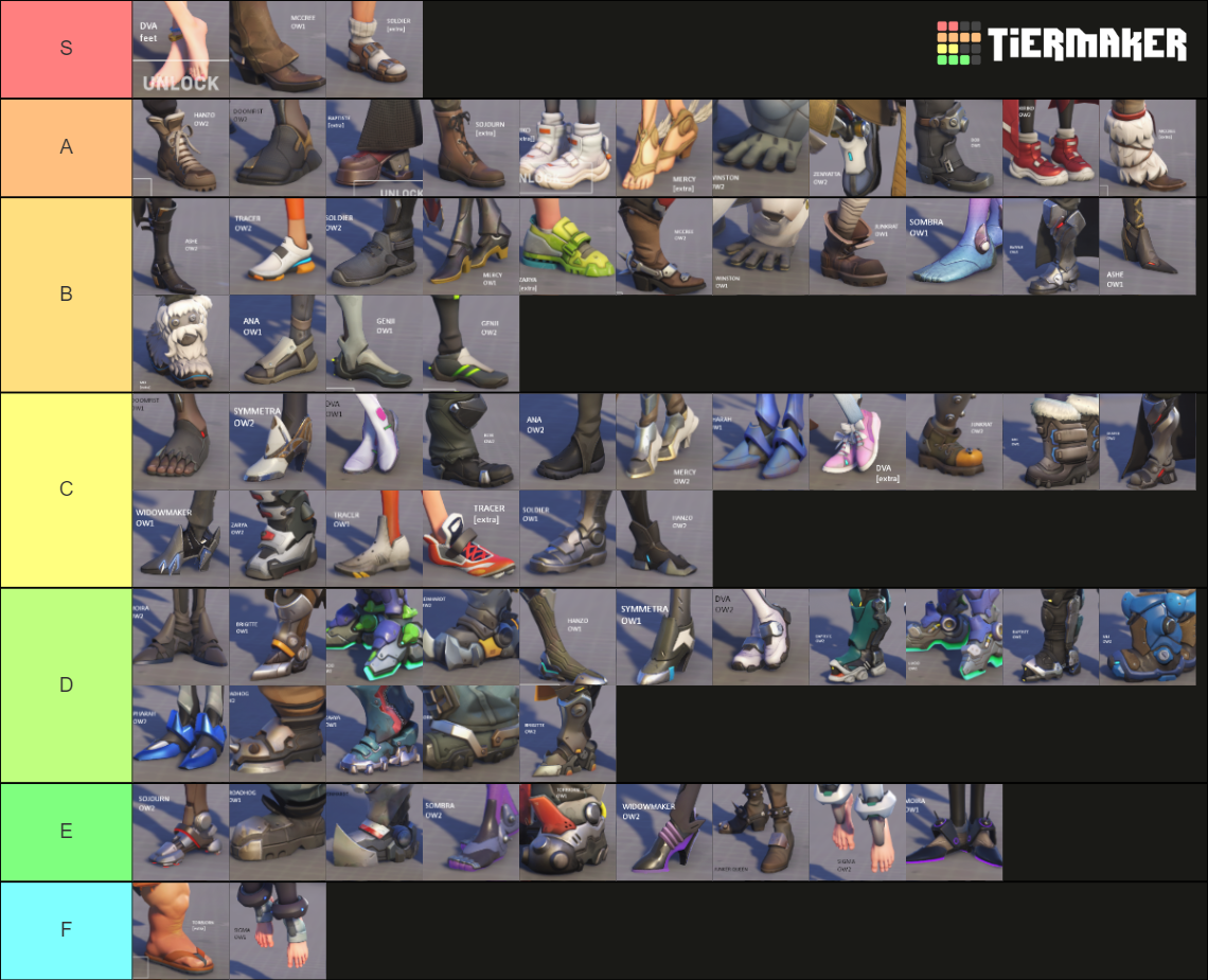 Overwatch 2 Hero Shoe Tier List (Community Rankings) - TierMaker