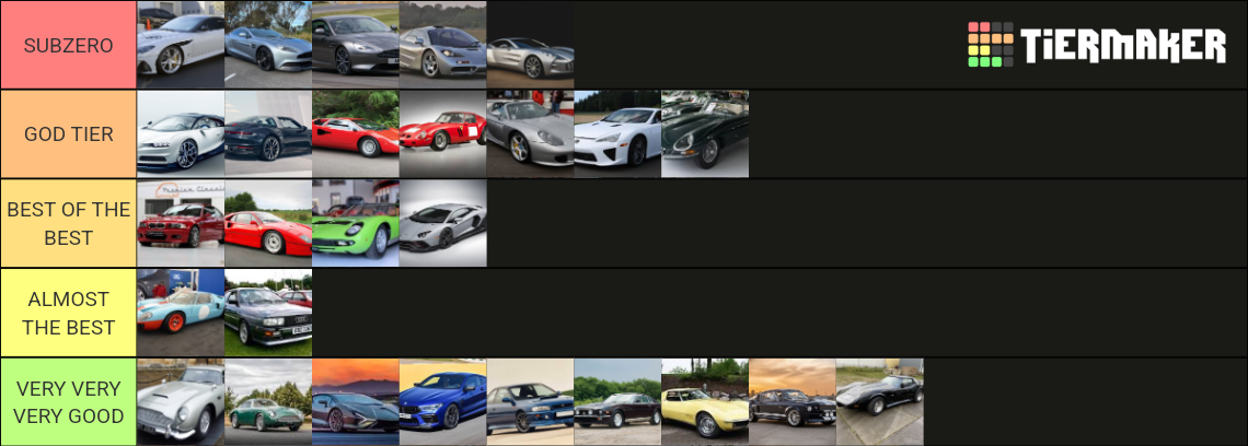 BEST CARS Tier List (Community Rankings) - TierMaker