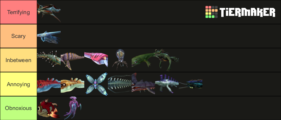 Subnautica Fauna Comparison Tier List (Community Rankings) - TierMaker