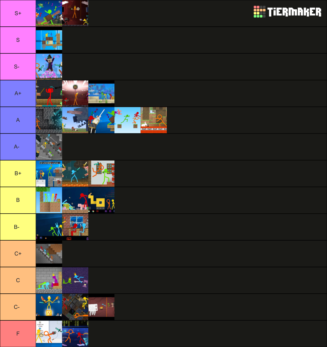 Animation vs Minecraft Tier List (Community Rankings) - TierMaker