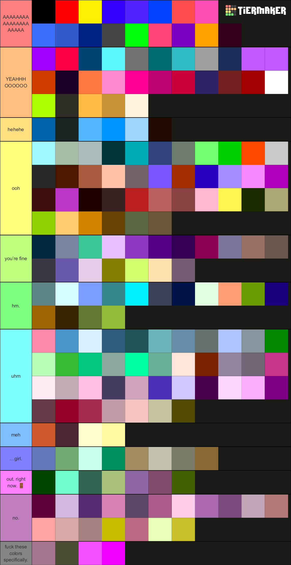 EXTREME Best Color Tierlist Tier List (Community Rankings) - TierMaker