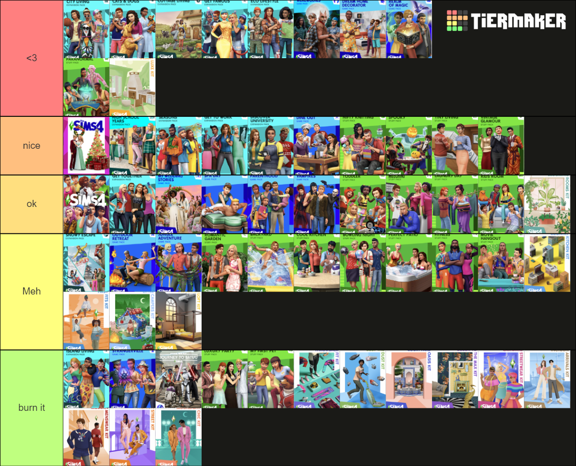 The Sims 4 Packs (October 2022) Tier List (Community Rankings) - TierMaker