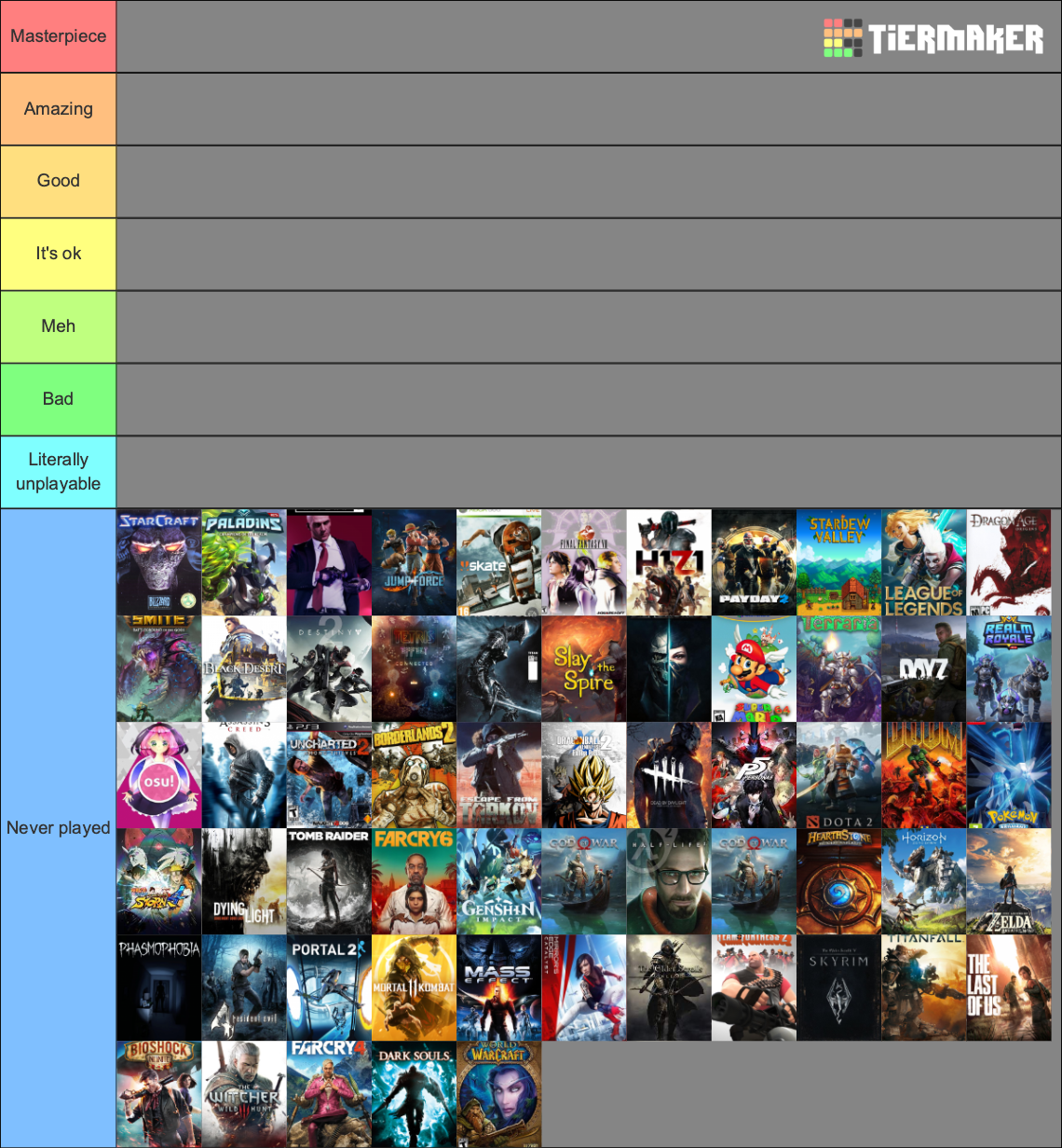 Top Video Games Tier List (Community Rankings) - TierMaker