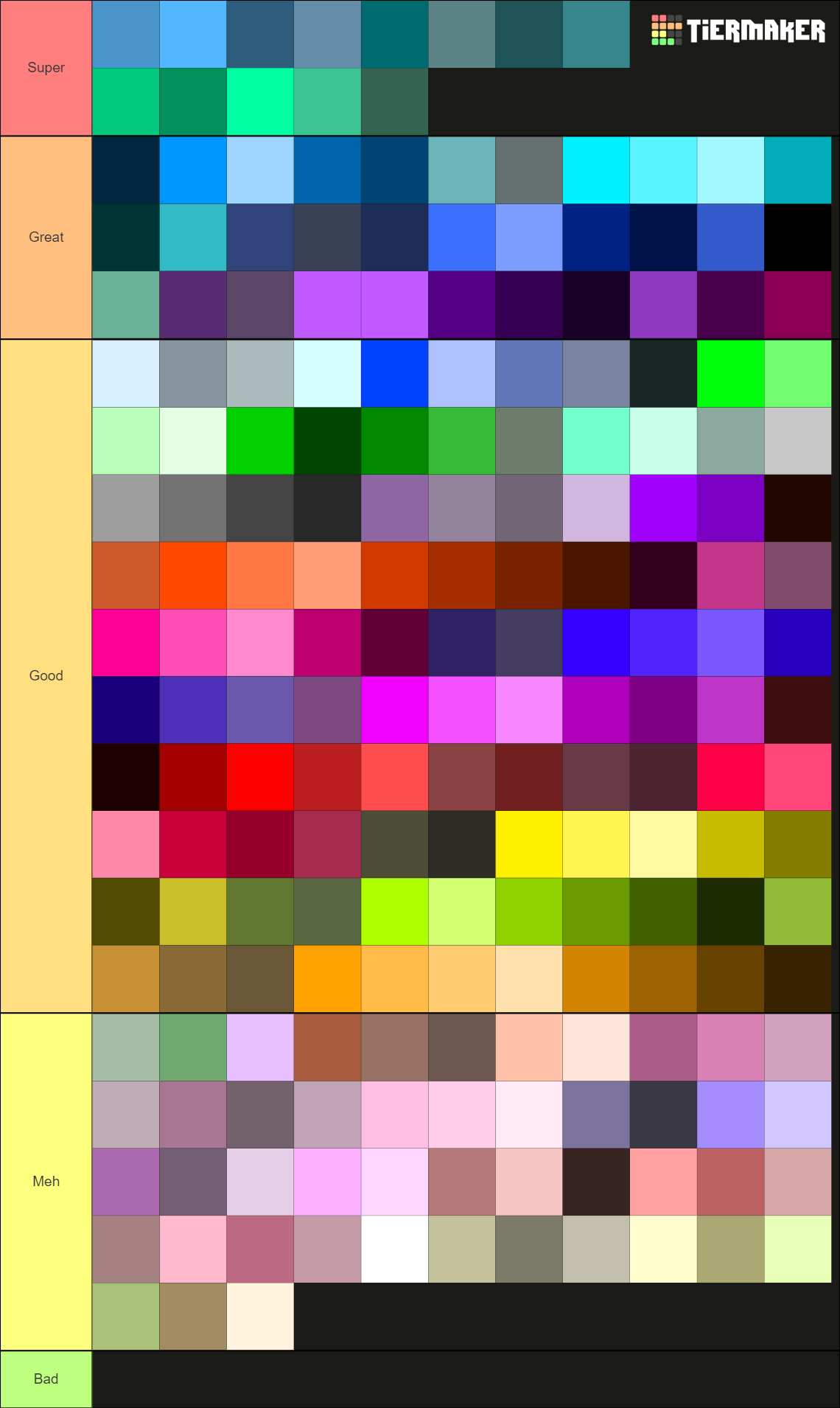 EXTREME Best Color Tierlist Tier List (Community Rankings) - TierMaker