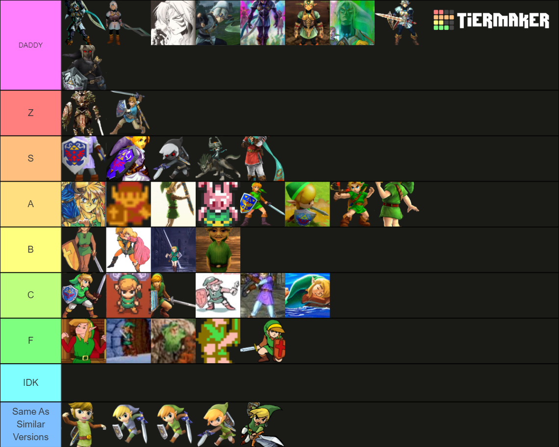 Legend of Zelda: Link Design Tiers (Expansive) Tier List (Community ...