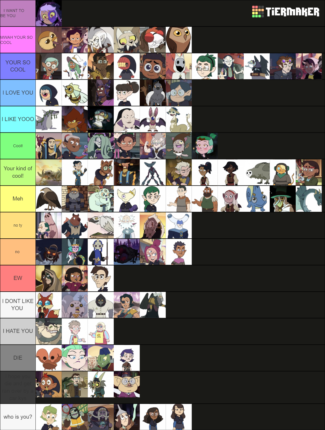 Every Owl House (TOH) Character Seasons 1 & 2 Tier List (Community ...