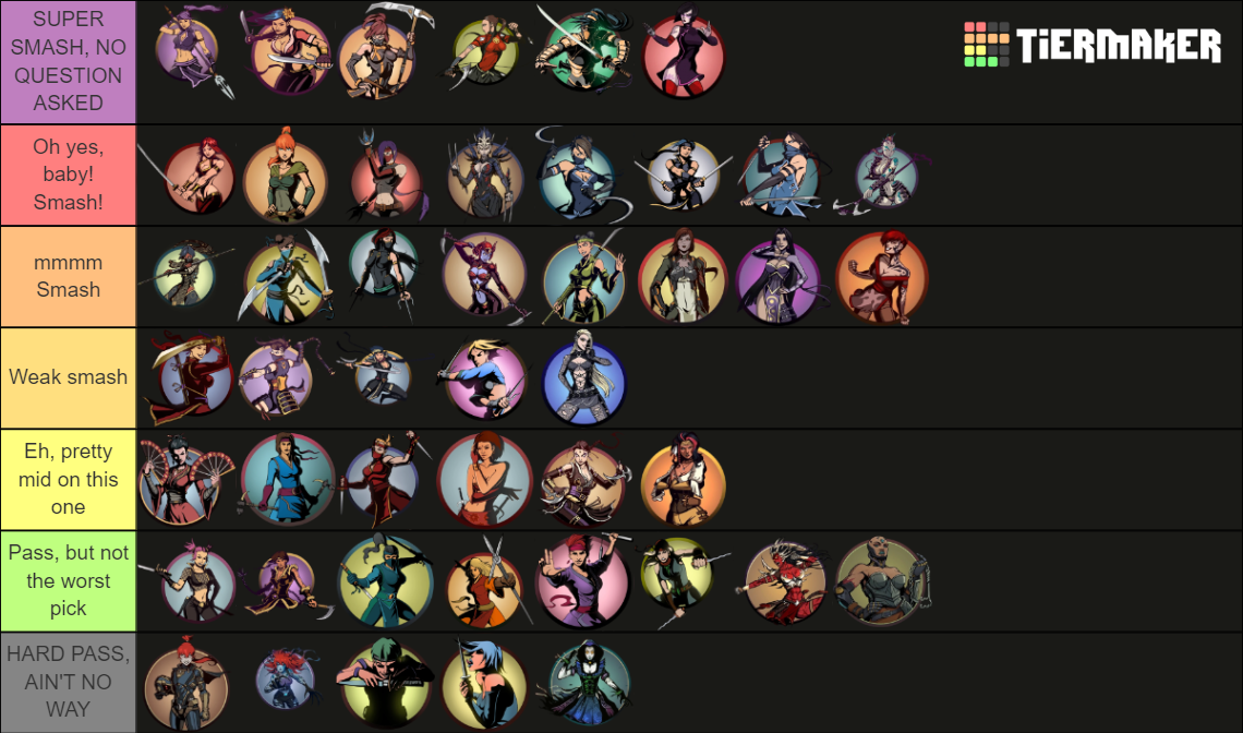 Shadow Fight Waifu (SF2 version) Tier List (Community Rankings) - TierMaker