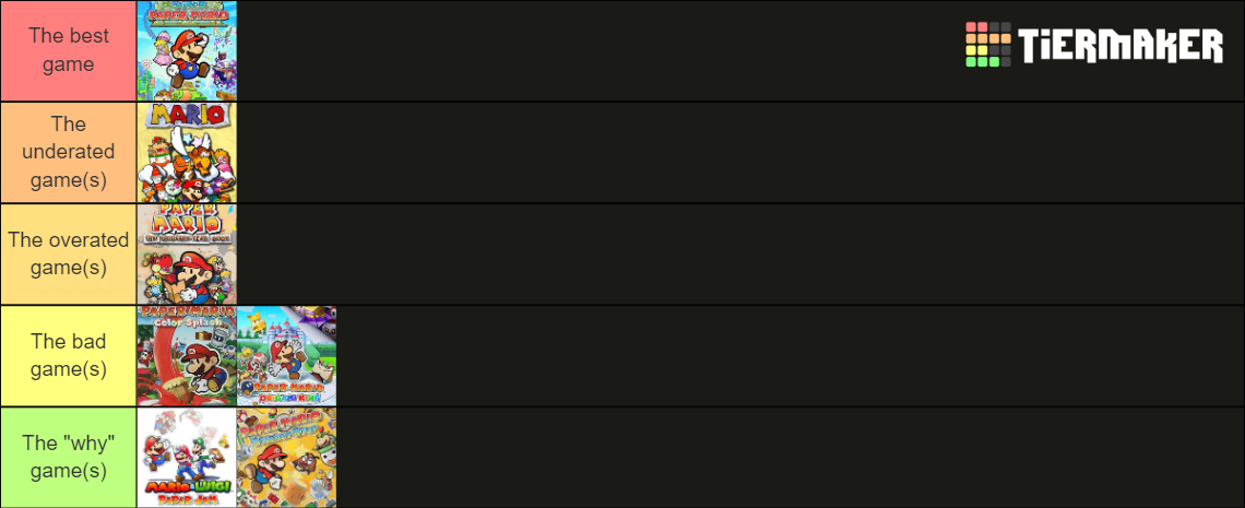 Paper Mario Tier List (Community Rankings) - TierMaker