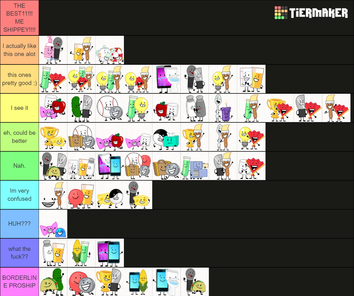 Inanimate Insanity 1-3 Ship Tier List (Community Rankings) - TierMaker