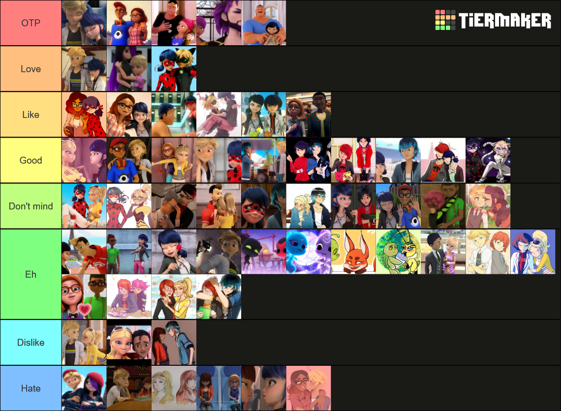 Miraculous Ladybug ships Tier List (Community Rankings) - TierMaker
