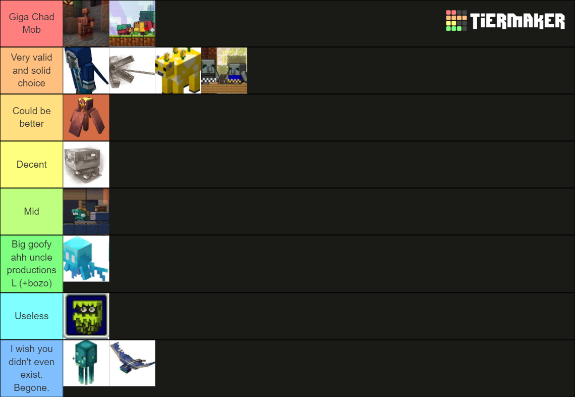 Minecraft mob vote of all the mobs Tier List (Community Rankings) - TierMaker
