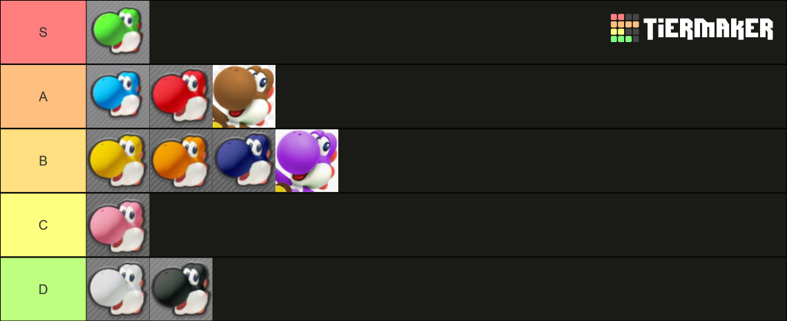 Yoshi Colors Tier List (Community Rankings) - TierMaker