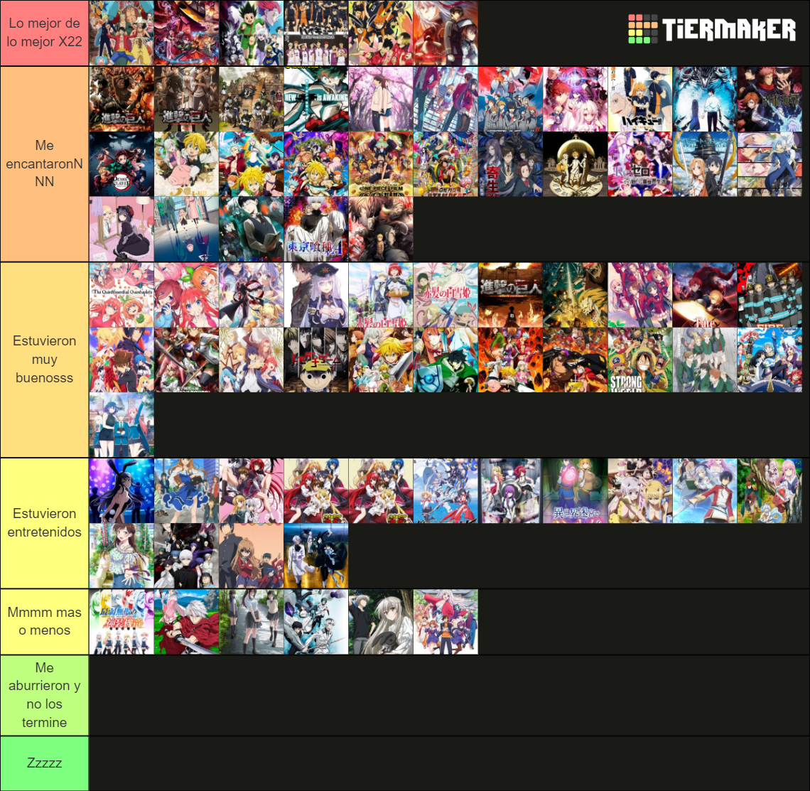anime Maker (Own Opinion) Proper Tier List (Community Rankings) - TierMaker