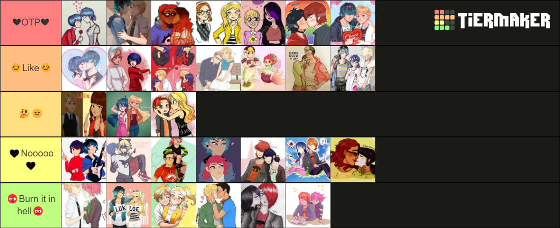 Miraculous ladybug ships Tier List (Community Rankings) - TierMaker