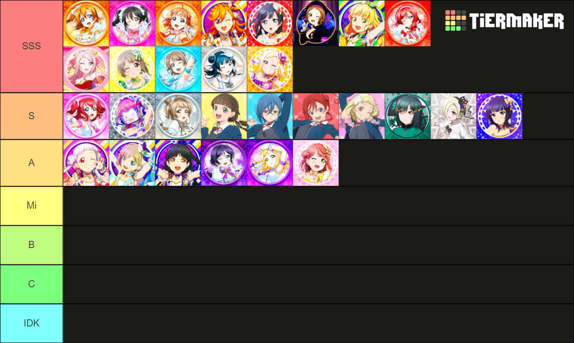 Ultimate Love Live! Tier List (Community Rankings) - TierMaker