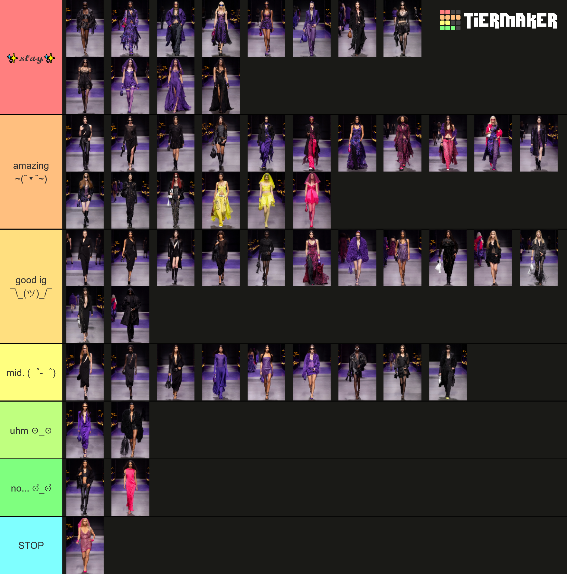 Versace - A Goddess Gone Grunge Tier List (Community Rankings) - TierMaker