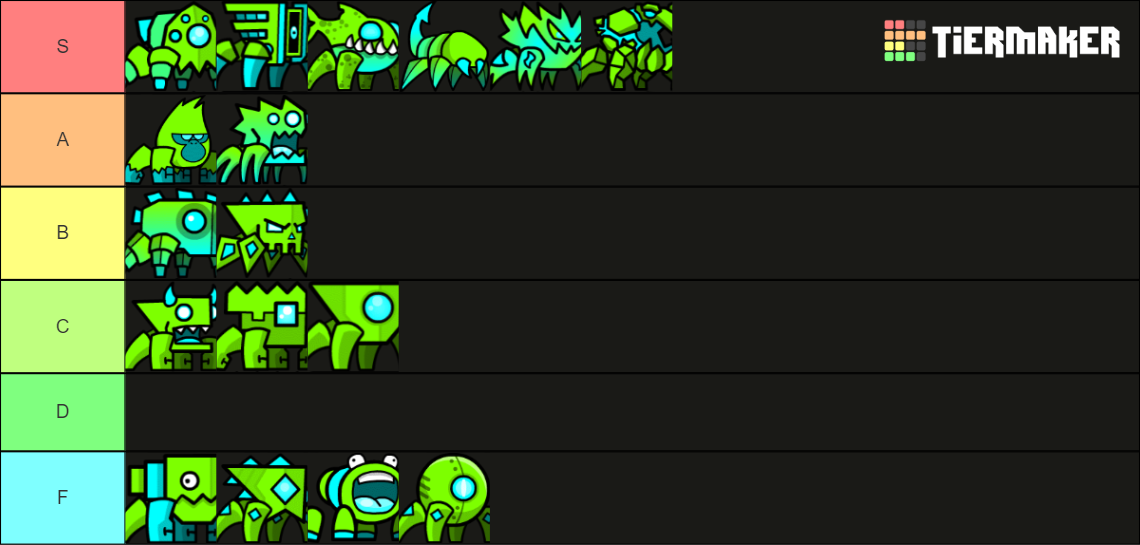Rank every Geometry Dash 2.1 Spider (now with color!) Tier List ...