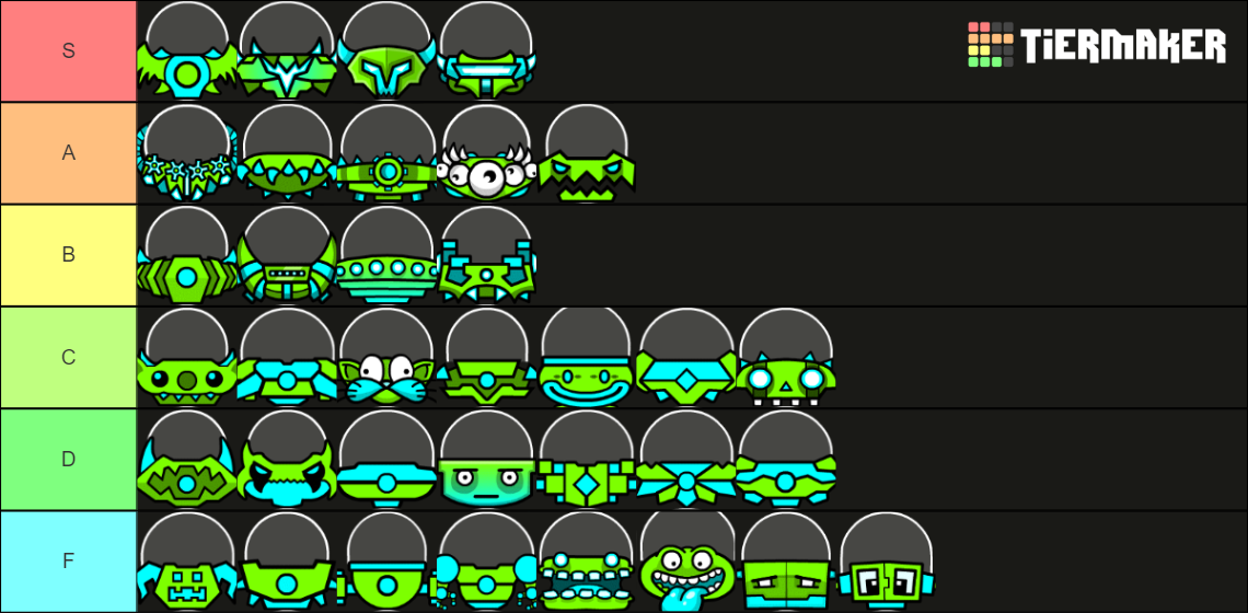 Rank Every Geometry Dash 21 Ufo Now With Color Tier List Community Rankings Tiermaker 