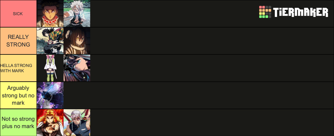Demon slayer Hashira ranking Tier List (Community Rankings) - TierMaker