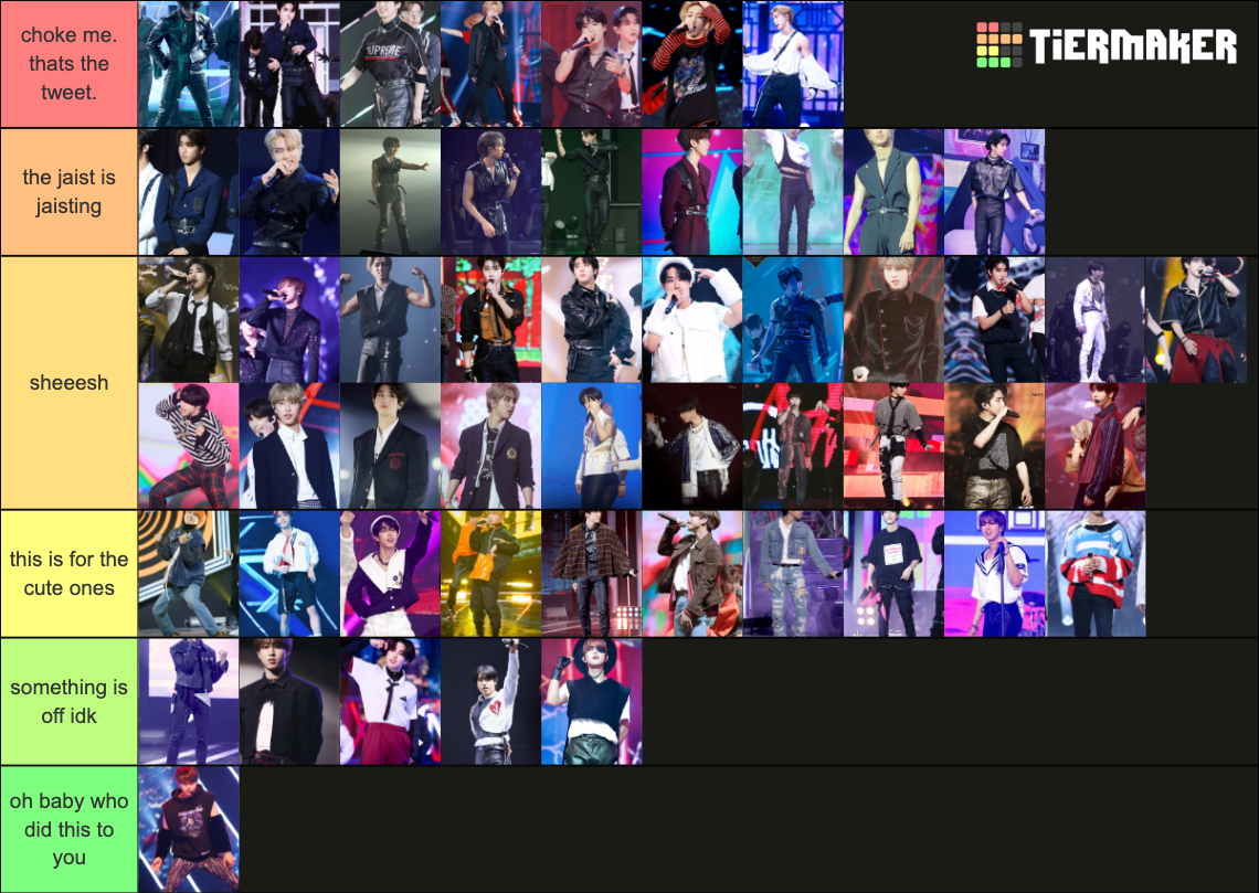 ranking han jisung's stage outfits Tier List (Community Rankings ...