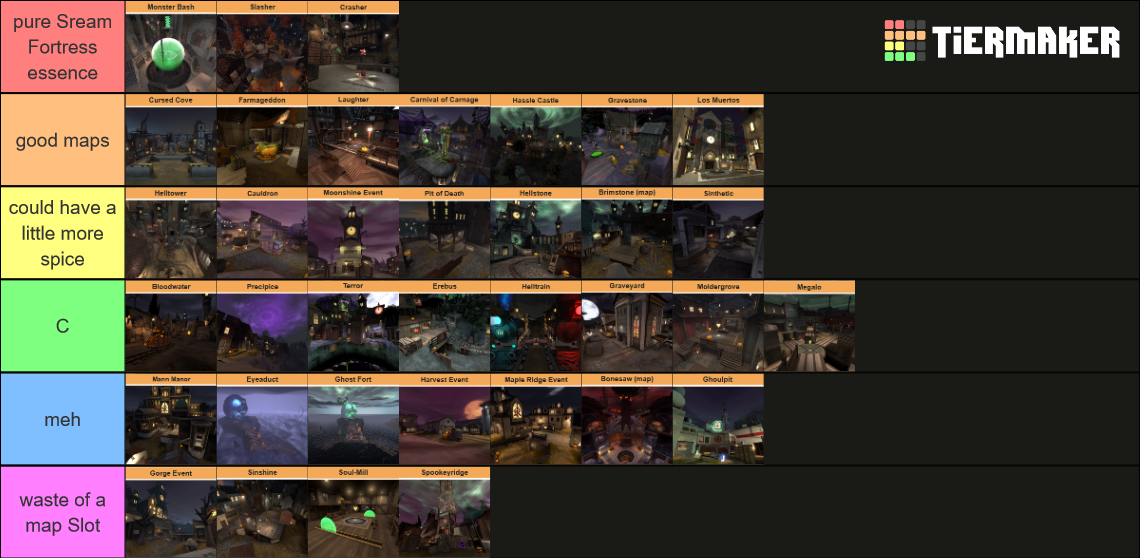 Scream Fortress XIV Maps Tier List (Community Rankings) - TierMaker Scream Fortress XIV Maps Tier List (Community Rankings) - TierMaker