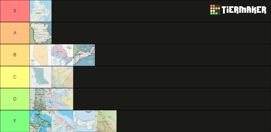 Canada Provinces and Territories Tier List (Community Rankings) - TierMaker