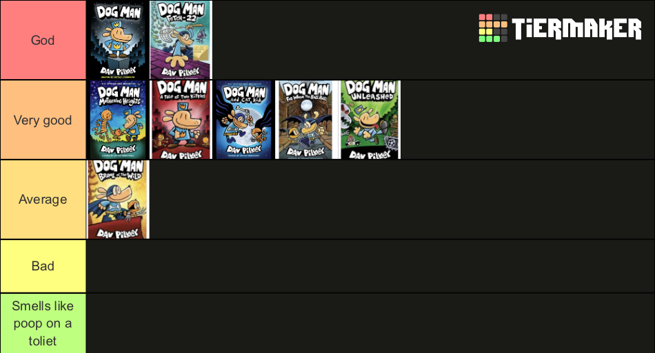 Dogman Books Tier List (Community Rankings) - TierMaker