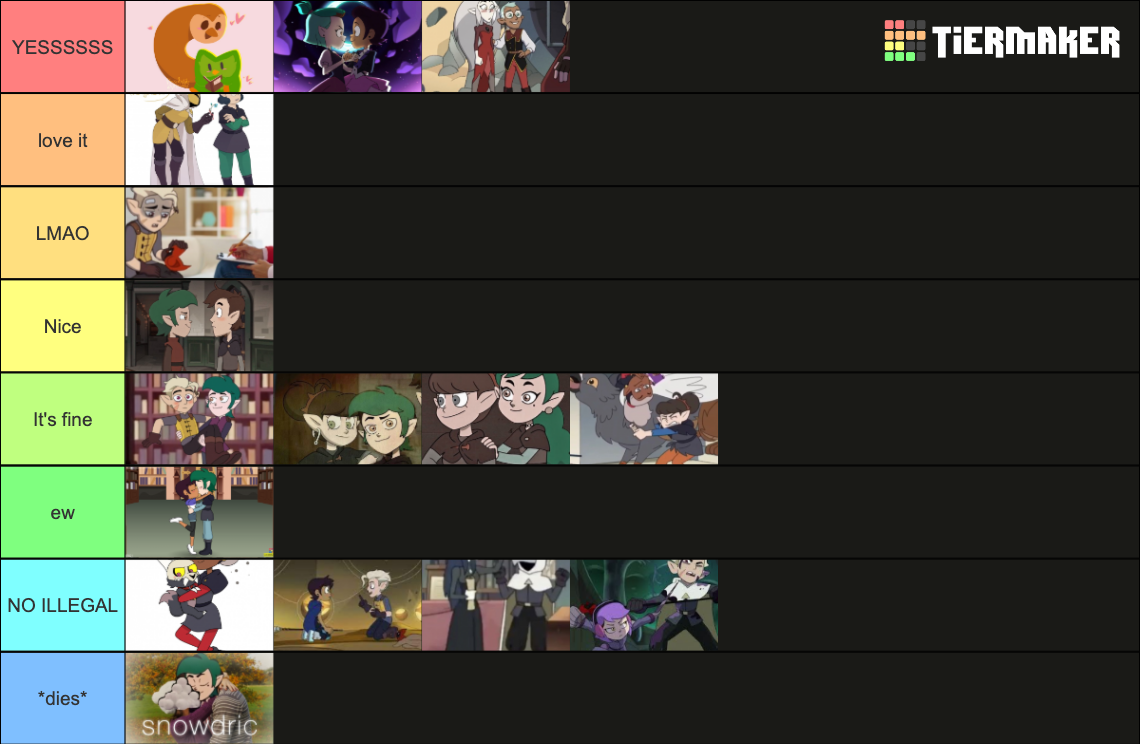 Owl house ships(TOH SHIPs) Tier List (Community Rankings) - TierMaker