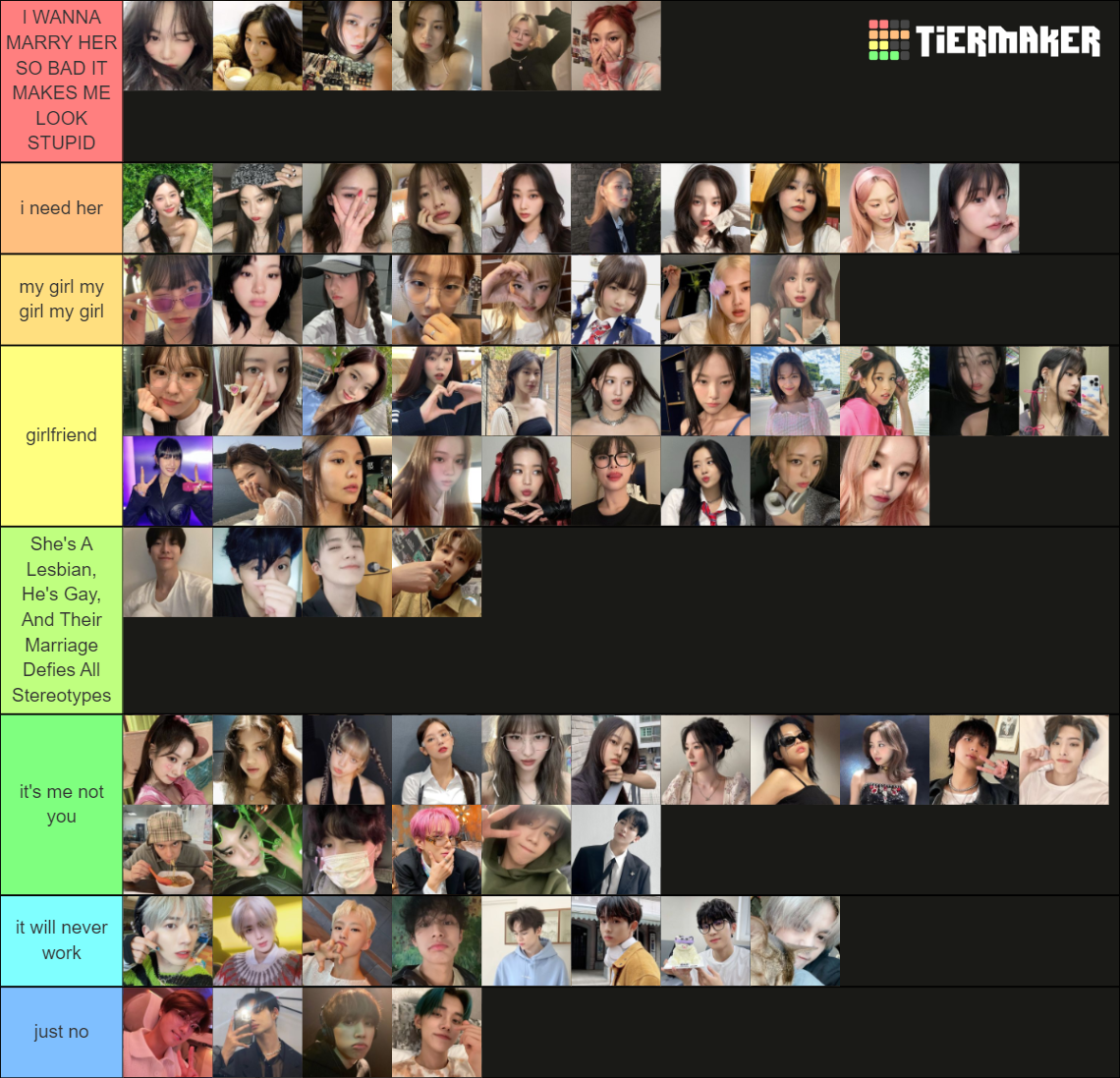 ranking kpop idols based on how much i want to marry them Tier List ...