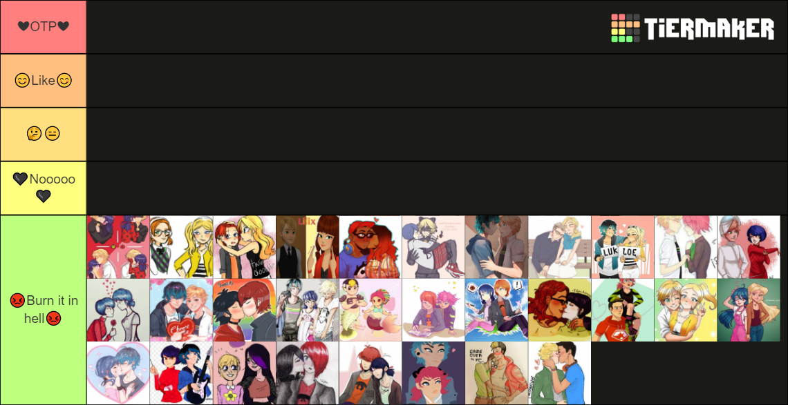 Miraculous ladybug ships Tier List (Community Rankings) - TierMaker