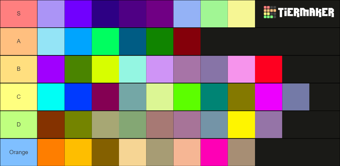 Extreme Color Opinions Tier List (Community Rankings) - TierMaker